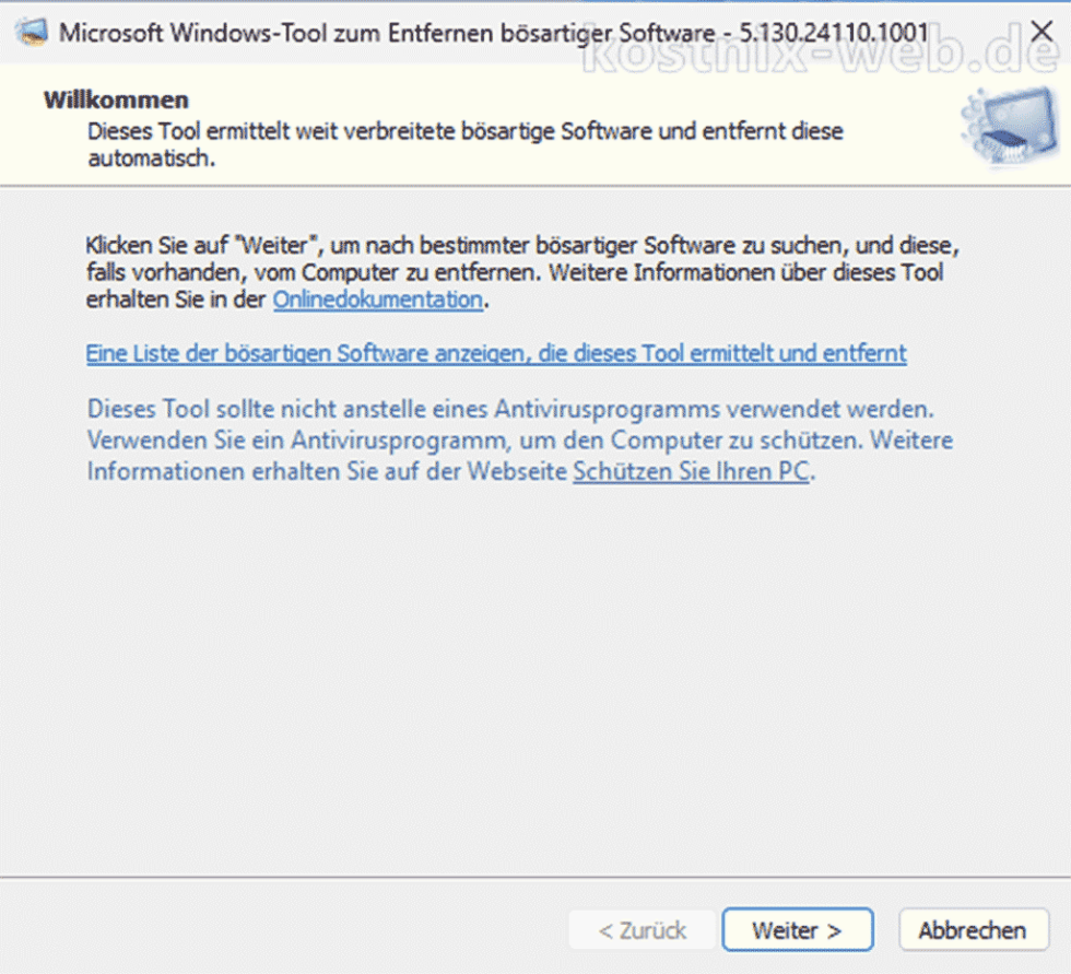 Schadsoftware entfernen „mrt.exe“ | kostnix-web.de